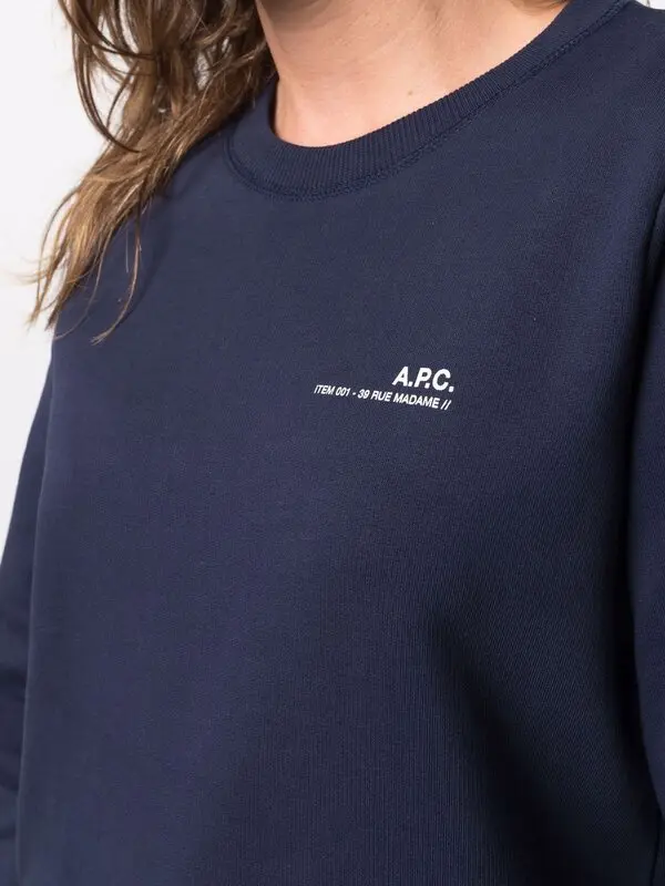 A.p.c. Logo-print Cotton Sweatshirt - Blue
