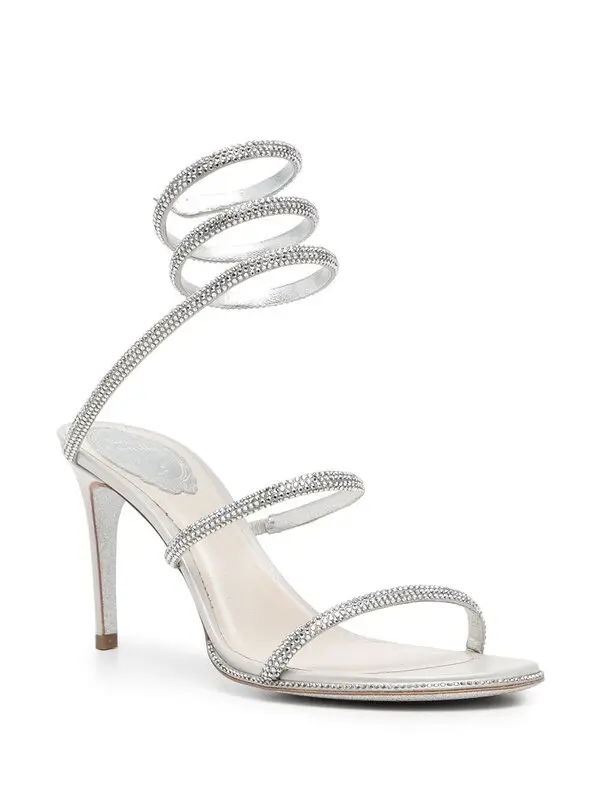 Rene Caovilla Cleo Wrap Sandals - Silver