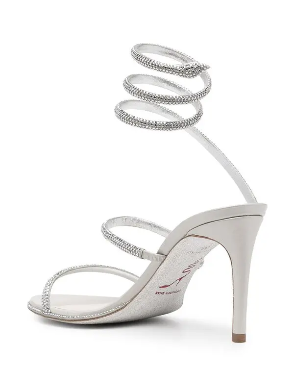 Rene Caovilla Cleo Wrap Sandals - Silver