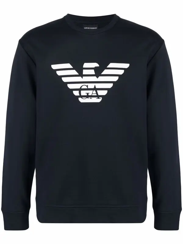 Emporio Armani Logo Print Crew Neck Sweatshirt