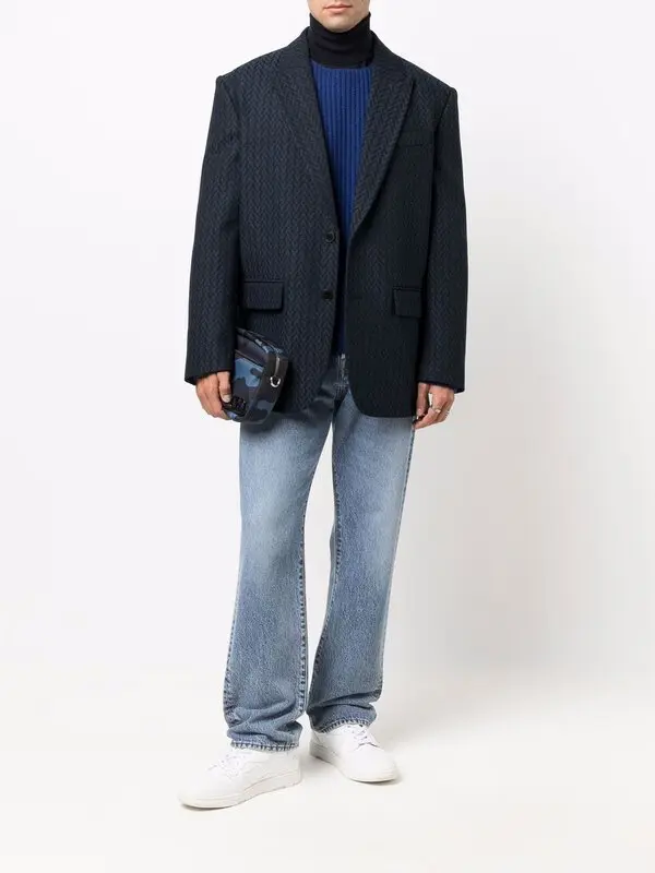Valentino Garavani Pinstriped Suit Jacket - Blue