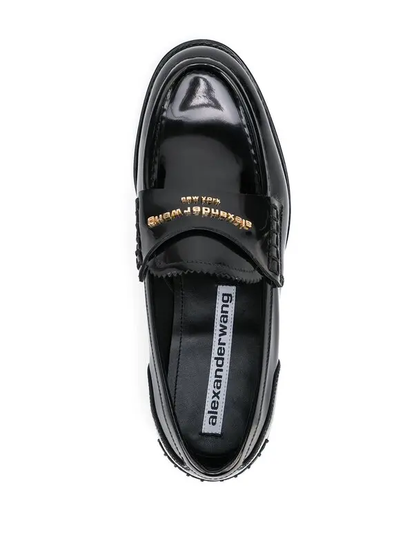 Alexander Wang Embossed-logo Loafers - Black