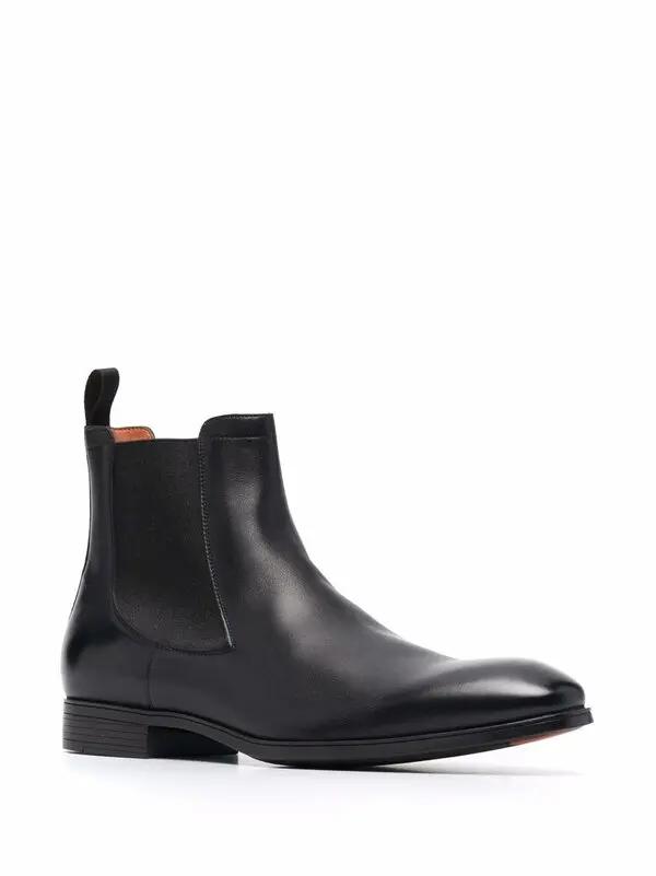 Santoni Leather Chelsea Boots