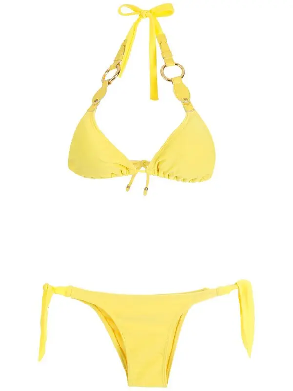 AMIR SLAMA Hoop-strap Triangle Bikini Set - Yellow