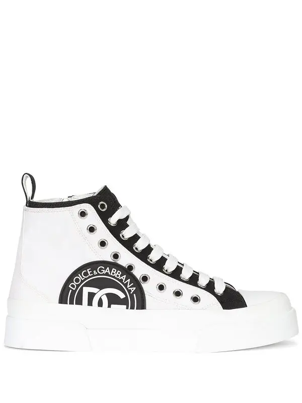 Dolce & Gabbana Two-tone Lace-up Sneakers - White