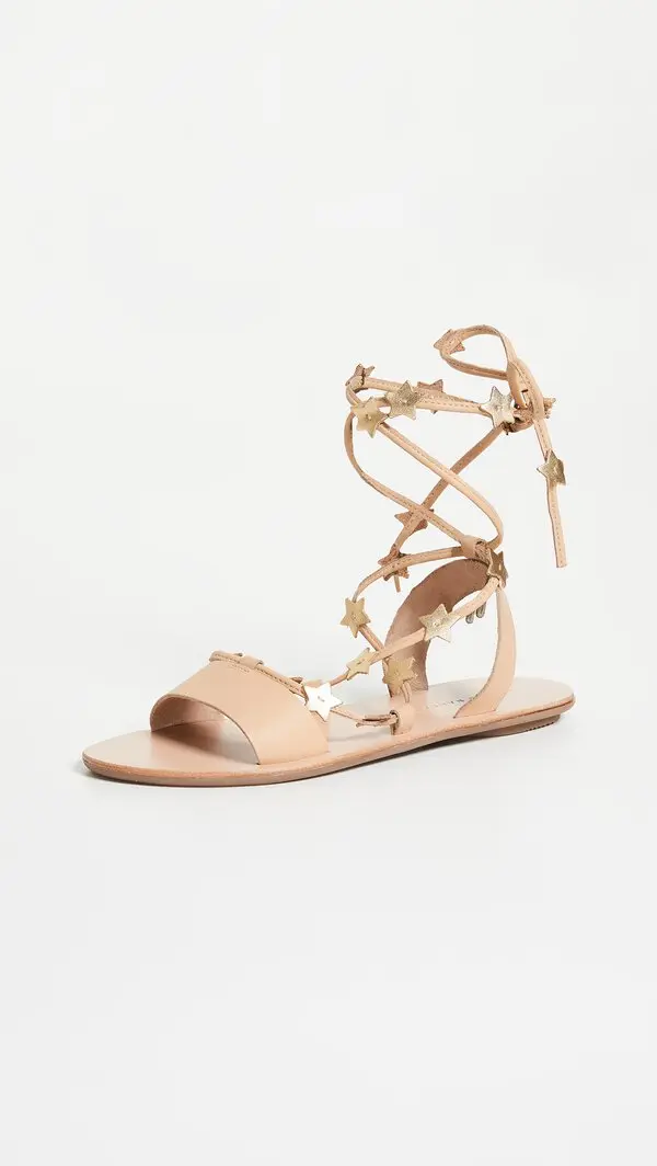 LOEFFLER RANDALL Starla Ankle Wrap Sandals - Wheat/gold