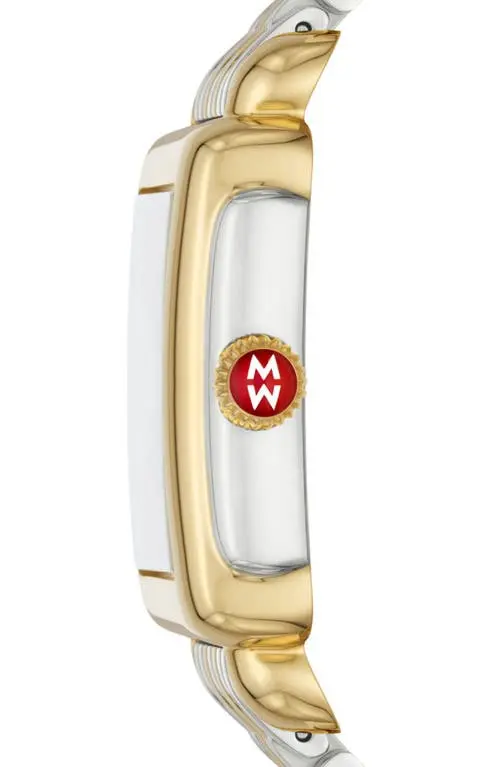Michele Deco Mid Diamond Dial Bracelet Watch - Gold/mop