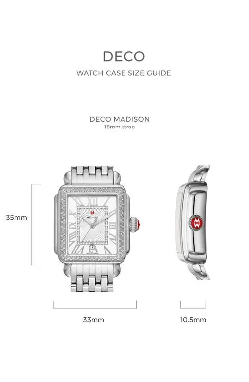 Michele Deco Mid Diamond Dial Bracelet Watch - Gold/mop