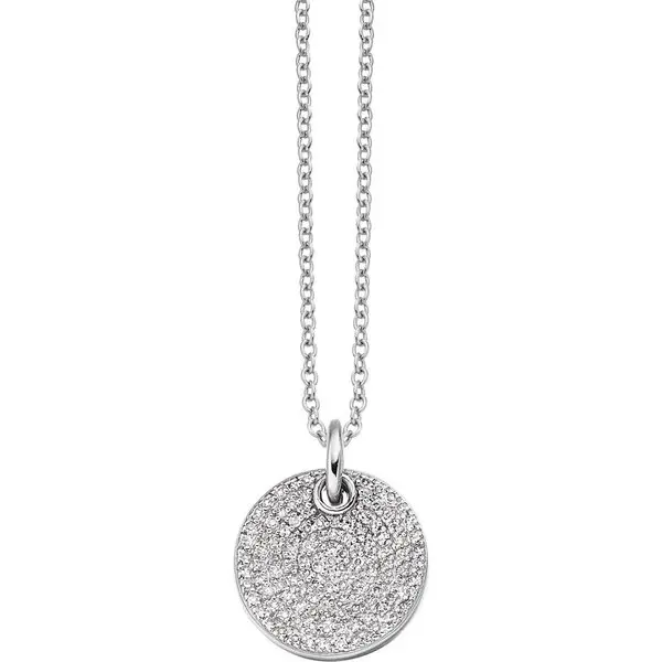 Monica Vinader Ava Diamond Disc Pendant Charm - Silver
