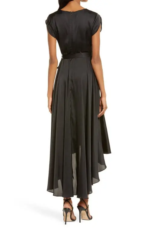 Lulus Satin High-low Dress - Black