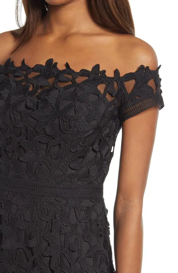 chinese dress ladies BRAND NEW CHI CHI LONDON BLACK & SILVER LACE OVERLAY FIT & FLARE SPECI –  Whispers Dress Agency main image 0