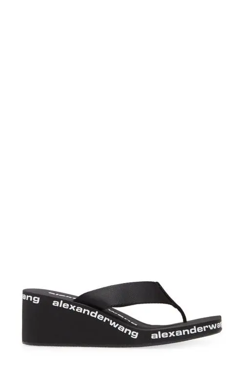 Alexander Wang Wedge Thong Sandals - 001 Black