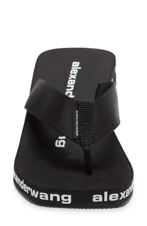 Alexander Wang Wedge Thong Sandals - 001 Black