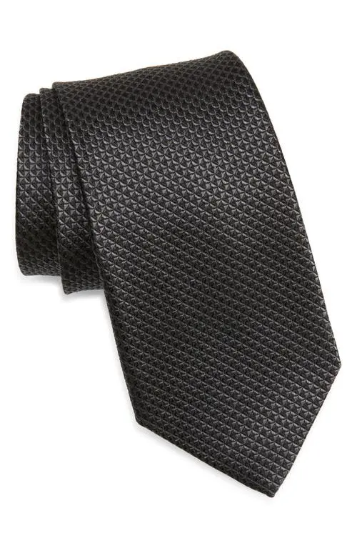 Nordstrom Solid Silk Neck Tie - Black