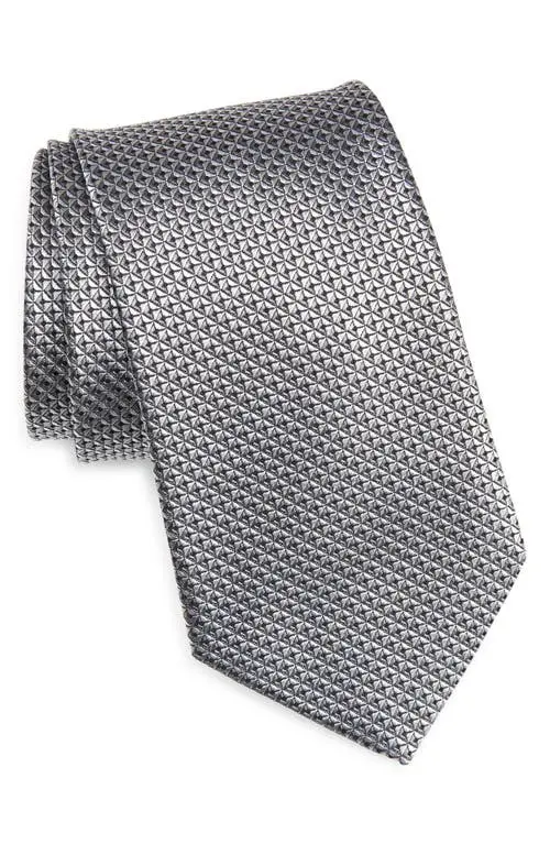 Nordstrom Solid Silk Neck Tie - Silver