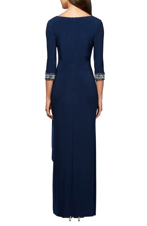 Alex Evenings Jeweled Cuff Column Gown