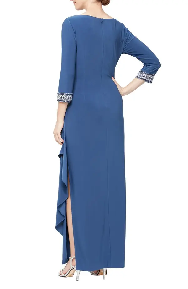 Alex Evenings Jeweled Cuff Column Gown