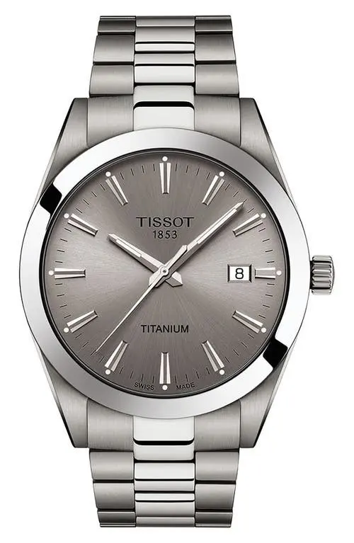 TISSOT Gentleman Titanium Bracelet Watch - Grey
