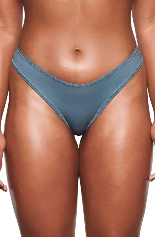 SKIMS Cotton Stretch Jersey Dipped Thong - Kyanite