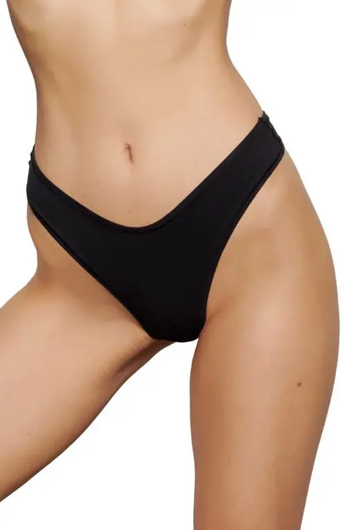 SKIMS Cotton Stretch Jersey Dipped Thong - Soot