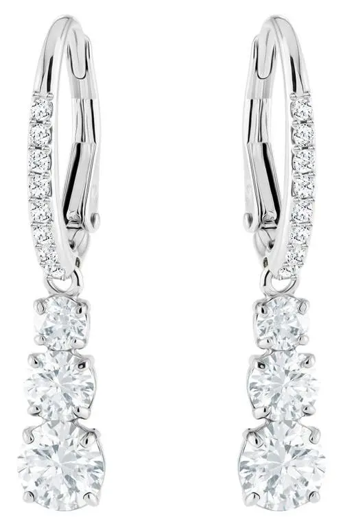SWAROVSKI Stilla Drop Earrings - Silver / Clear Crystal