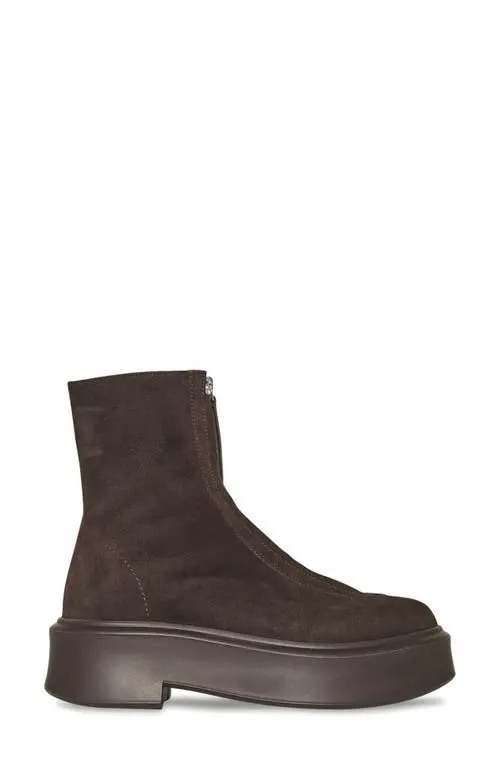 THE ROW Zip Platform Bootie - Dbr Dark Brown
