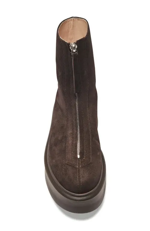 THE ROW Zip Platform Bootie - Dbr Dark Brown