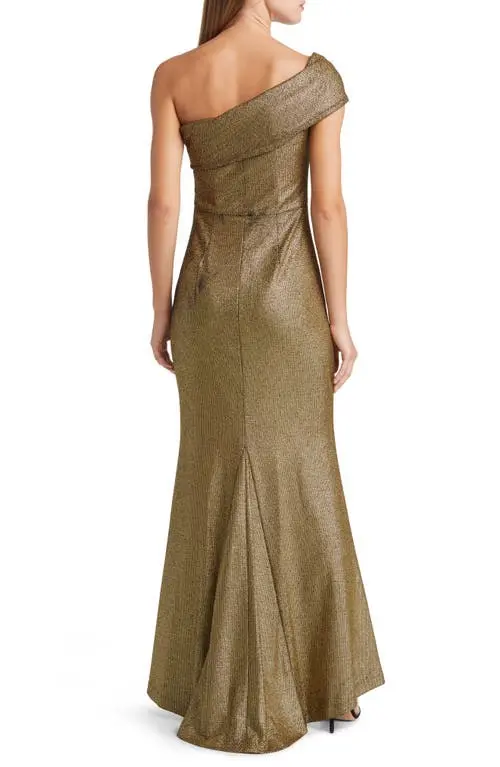 Eliza J One-shoulder Glitter Mermaid Gown - Bgd