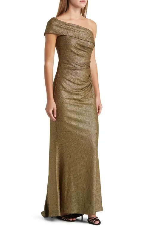 Eliza J One-shoulder Glitter Mermaid Gown - Bgd