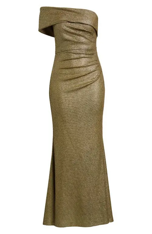 Eliza J One-shoulder Glitter Mermaid Gown - Bgd