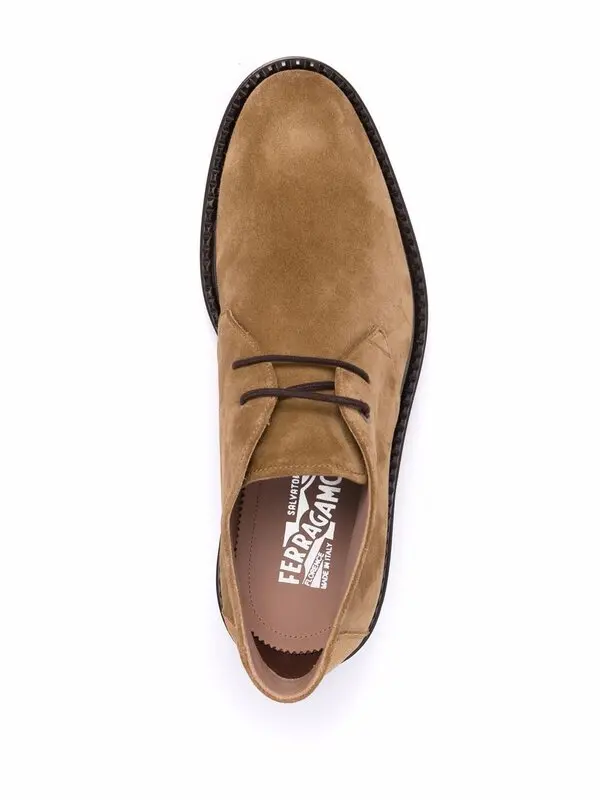 Buy FERRAGAMO Flat Lace-up Boots - Brown At 35% Off  display picture 2