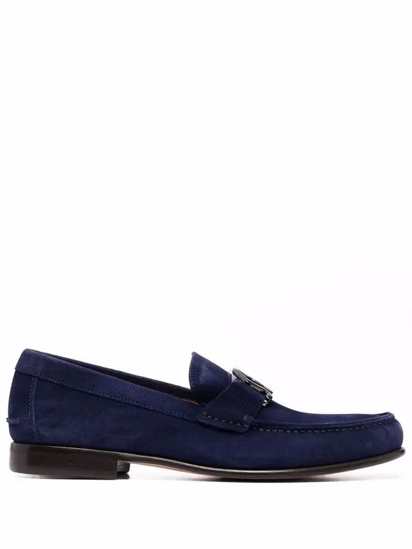 FERRAGAMO Logo-plaque Loafers - Blue
