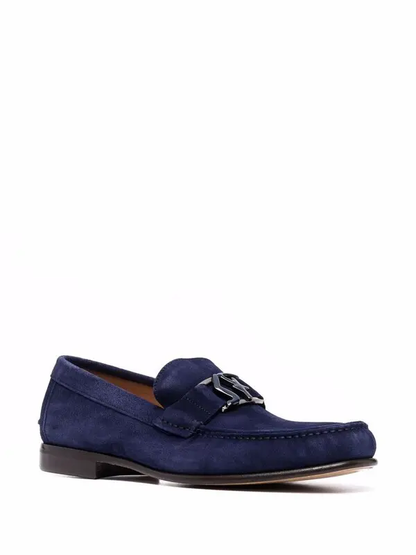 FERRAGAMO Logo-plaque Loafers - Blue