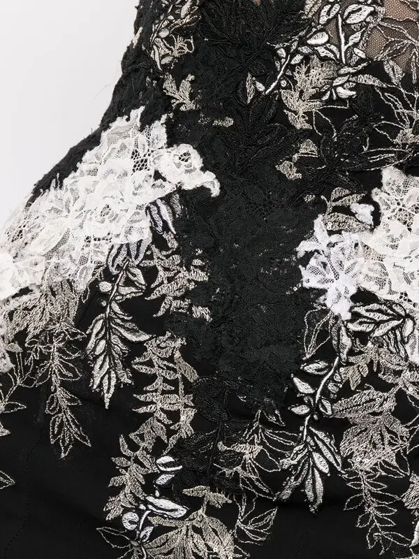 SAIID KOBEISY Fitted Floral Lace-embroidered Gown