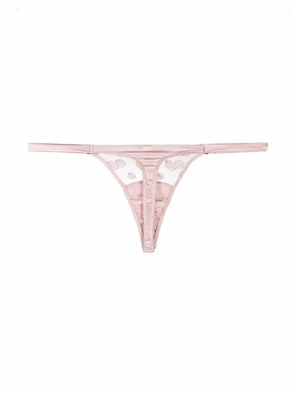 FLEUR OF ENGLAND Valentina Embroidered Tulle Thong