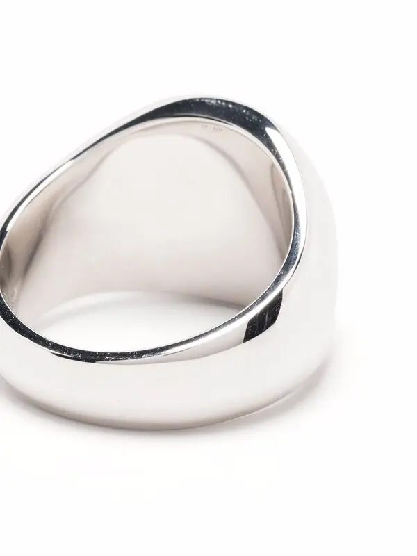 Tom Wood Golden Top Oval Signet Ring - Silver