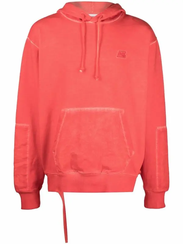 Helmut Lang Embroidered Logo Hoodie - Red