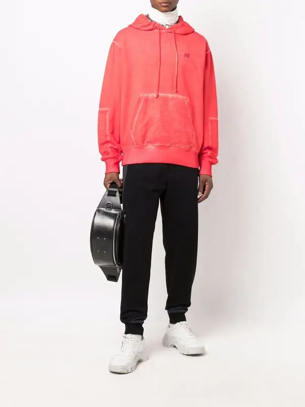 Helmut Lang Embroidered Logo Hoodie - Red