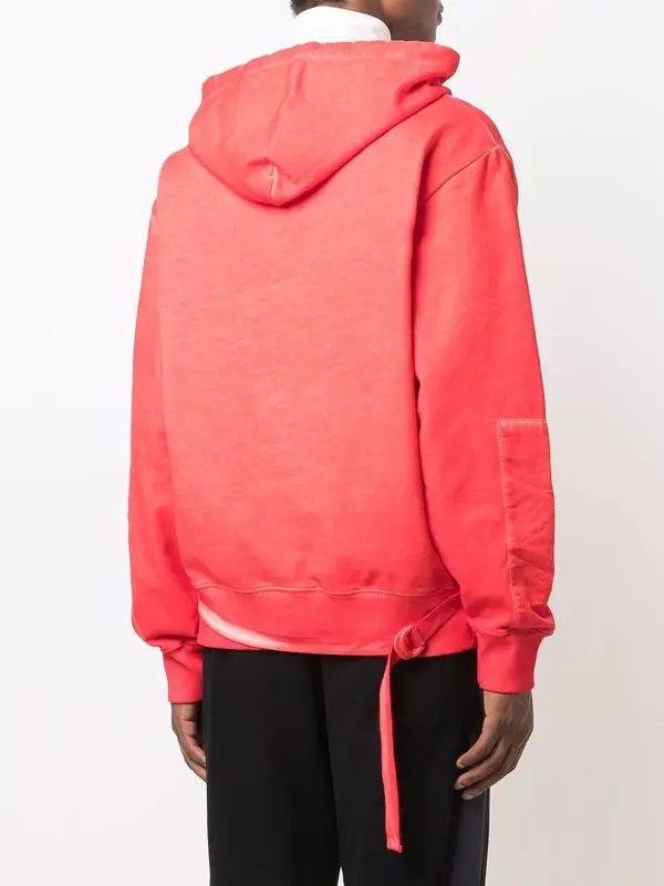 Helmut Lang Embroidered Logo Hoodie - Red