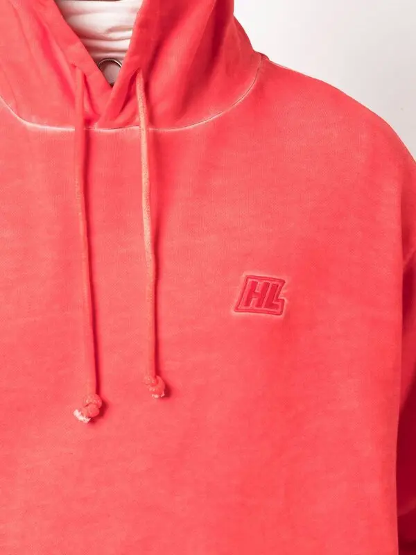 Helmut Lang Embroidered Logo Hoodie - Red