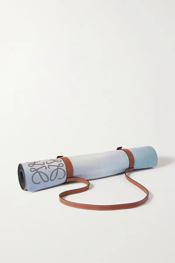 Loewe Paula'S Ibiza Leather-Trimmed Printed Rubber Yoga Mat In