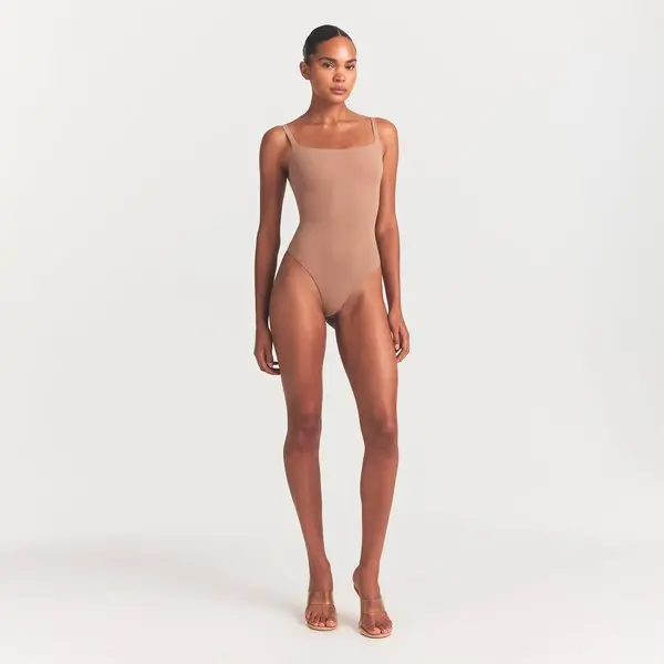 SKIMS Square Neck Bodysuit With Thong Back - Sienna