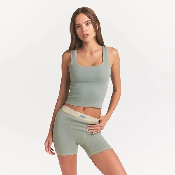 SKIMS Cotton Rib Tank - Mineral