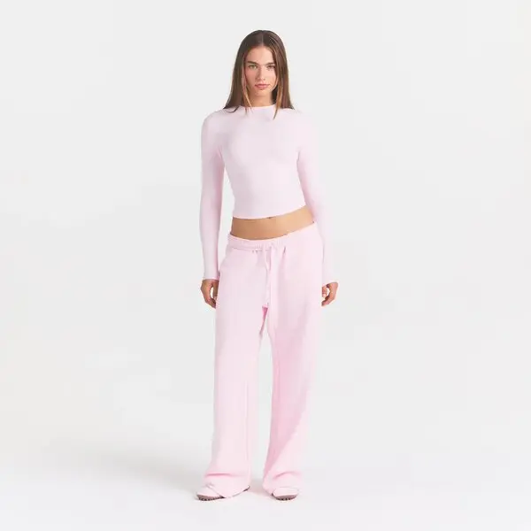 SKIMS Cotton Jersey Long Sleeve T-shirt - Cherry Blossom