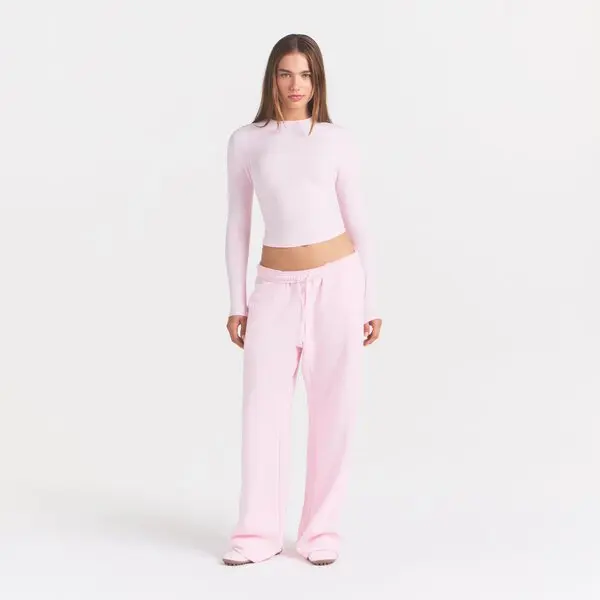 SKIMS Cotton Jersey Long Sleeve T-shirt - Cherry Blossom
