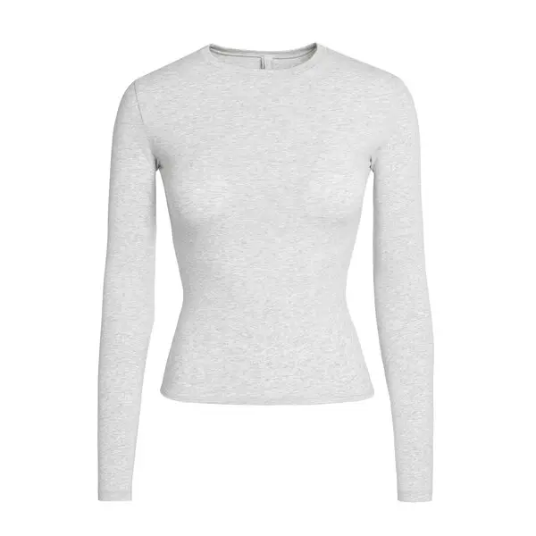 SKIMS Long Sleeve T-shirt - Light Heather Grey