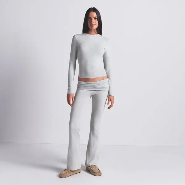 SKIMS Long Sleeve T-shirt - Light Heather Grey