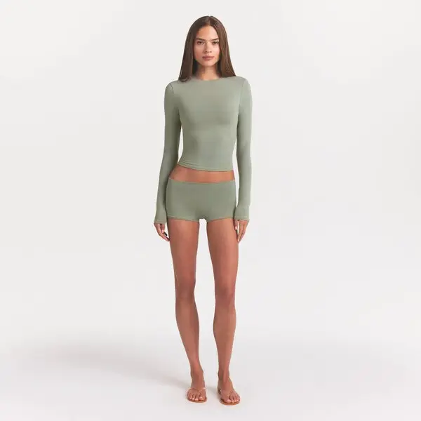 SKIMS Long Sleeve Cotton Jersey T-shirt - Mineral