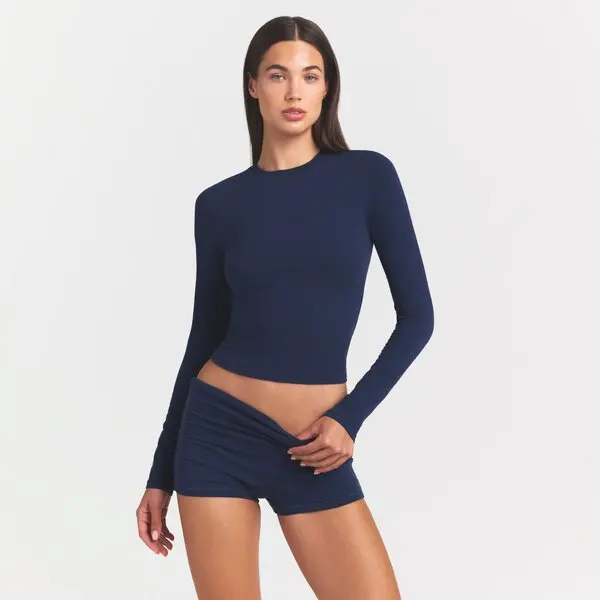 SKIMS Long Sleeve T-shirt - Navy