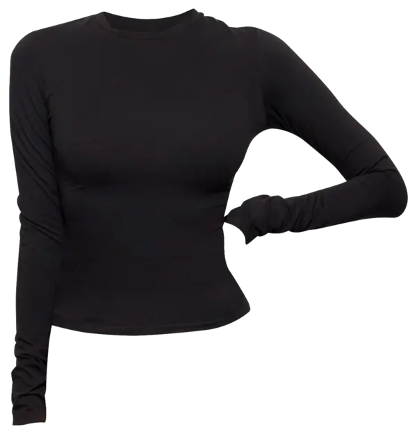 SKIMS Long Sleeve Cotton Jersey T-shirt - Soot